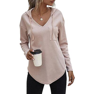 Color Drawstring Hooded Sweatshirt Casual Pullover Hoodies