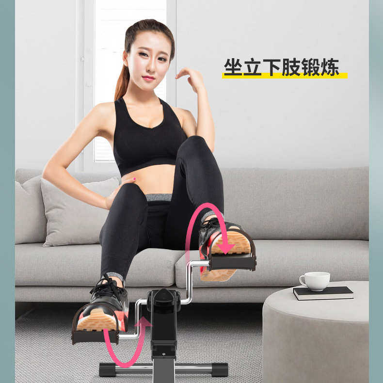 可折叠带显示屏迷你健身车腿部训练器踏步机桌下脚踏车家用美腿机