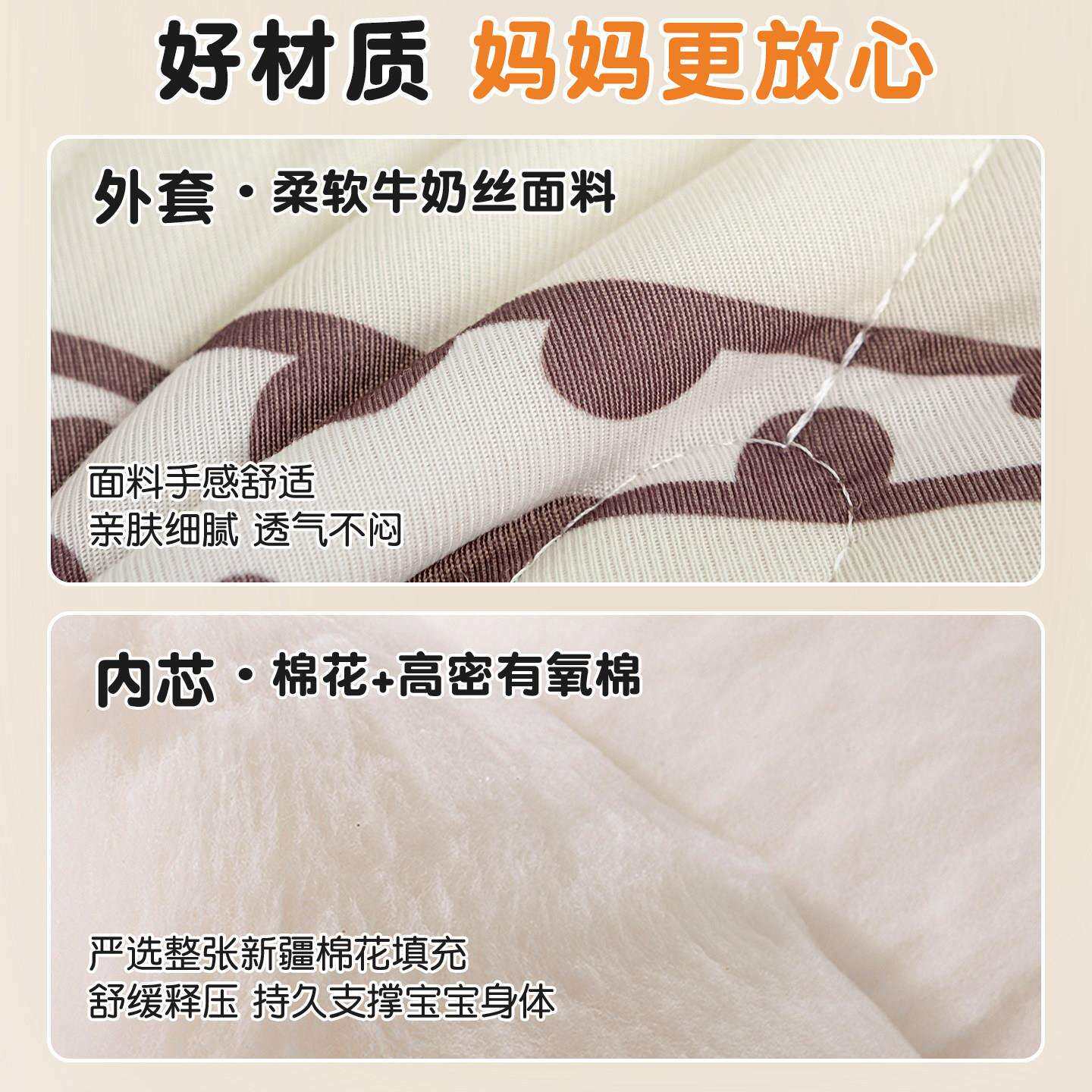 新生婴儿床垫加厚宝宝拼接床床褥子幼儿园垫褥婴童护脊软褥小尺寸