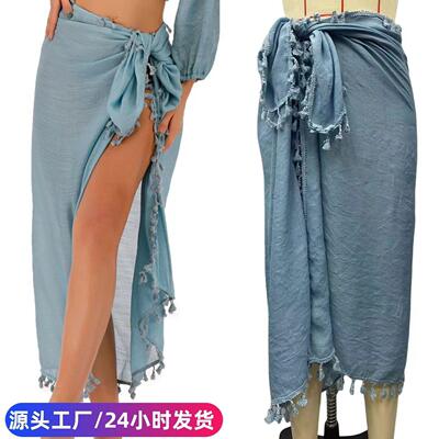Women Swimsuit Coverups Long Bikini Wraps 沙滩巾围裙半身裙