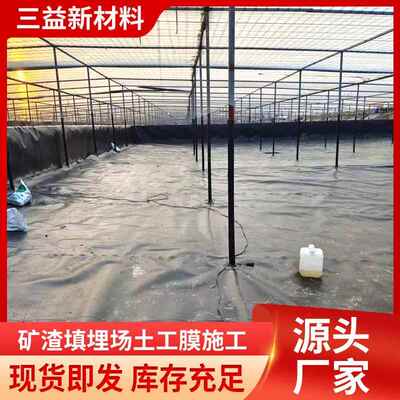 驻点土工膜矿渣填埋场HDPE双糙黑膜鱼塘防水防渗膜单糙面土工膜