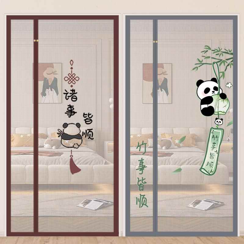 侧开新款夏季防蚊纱门磁吸免打孔自装纱窗网门帘金刚网磁性自粘式