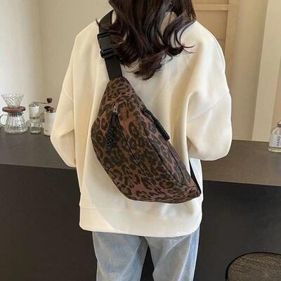 Fashion Leopard Print Waist Bag Set Trend Fanny Pack Woman