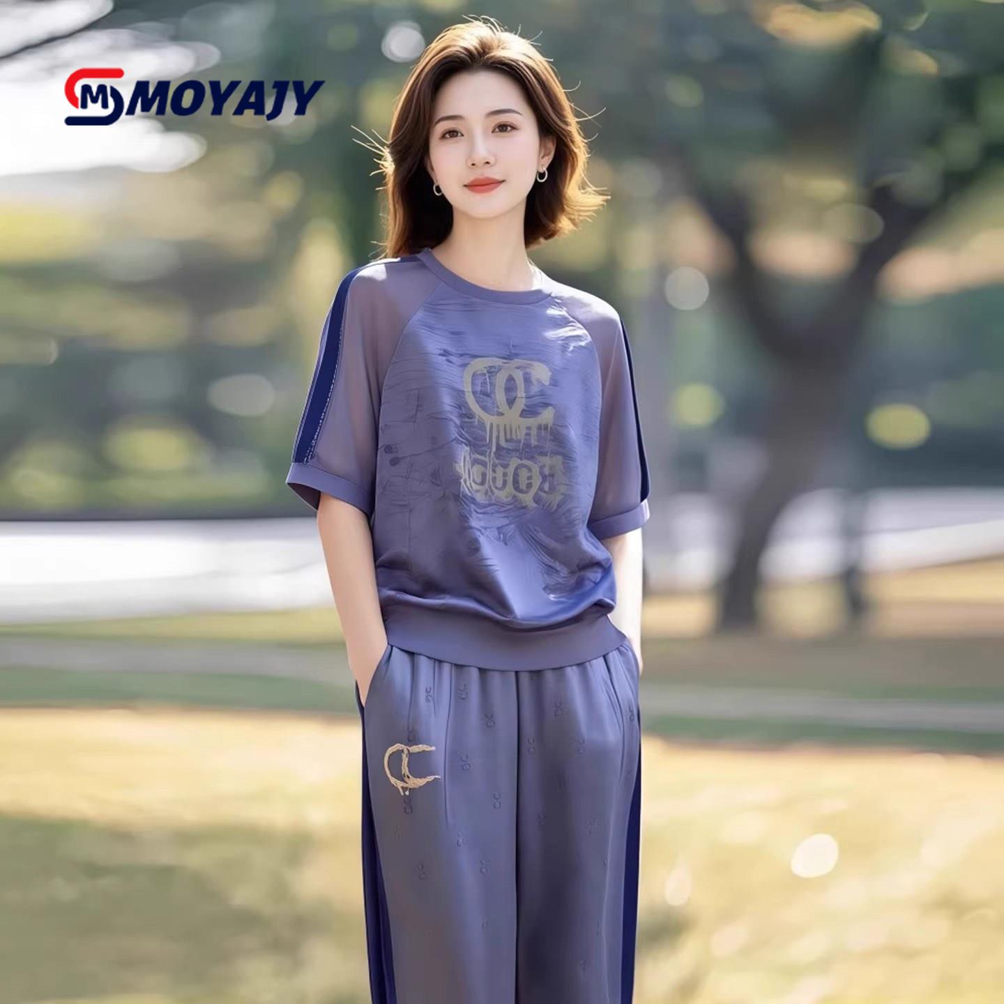 MOYAJY品牌2026夏新款百搭减龄运动套装女休闲显瘦遮肉显瘦两件套