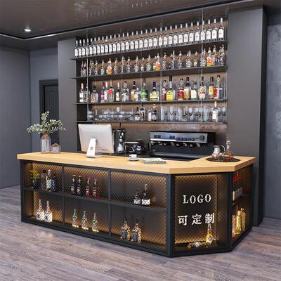 复古接待前台铁艺柜台酒吧台网红清吧吧酒创意银台LD-68637餐厅店