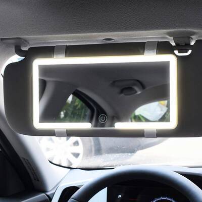 Car Sun Visor Vanity Mirror - Car Vanity Mirror with 3 Light
