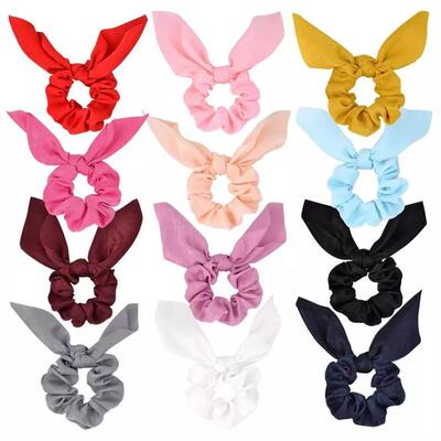 6.5Inch Candy Color For Women Hair Scrunchie Bows tail Hold