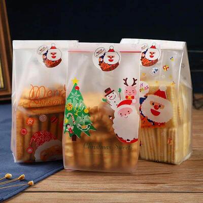 Christmas Plastic Gift Bags Cookie Candy Biscuit Packaging