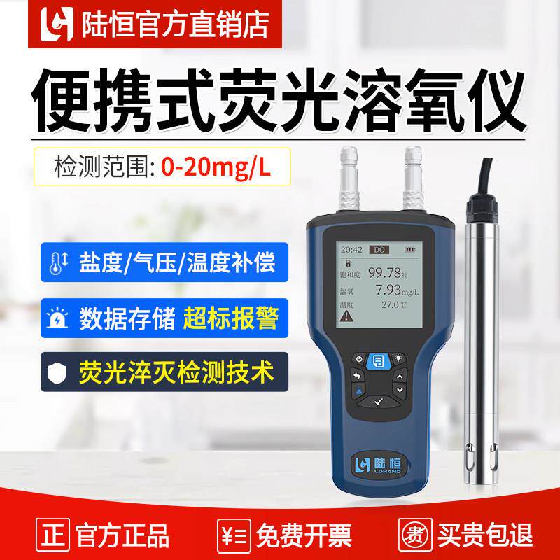 陆恒可携式萤光溶解氧检测仪溶氧电极污水DO快速测定水质分析仪器