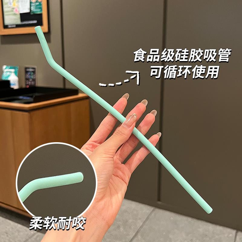 食品级喝水矽胶吸管可重覆使用饮料创意果汁彩色环保耐用冷饮热饮