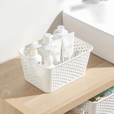 Japanese-style bathroom round hole storage basket, suitable