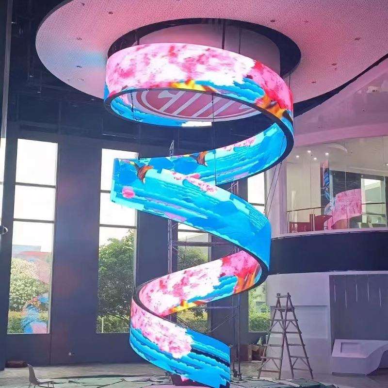 异形条屏软屏P1.8P2.0P3566P4全彩异形创意E广LD柔告性屏