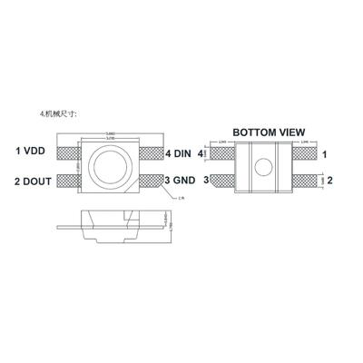 3528反贴608幻彩WS26812灯珠雾状内置IC5V全彩028RGB2AAD可编程LE