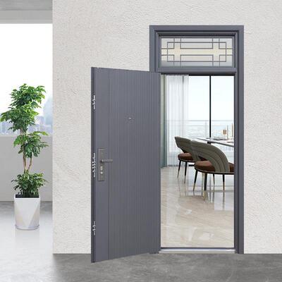 J7入户门防盗门进户门家用带气窗通风室外开农村大门钢质工程单门