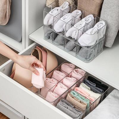 Underwear Storage Box for Wardrobe, Transparent Stackable Or