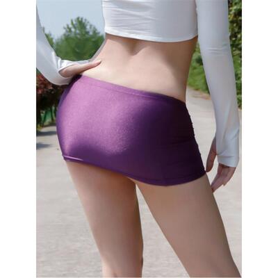 Short solid color buttock wrap skirt女修身短款纯色包臀半身裙