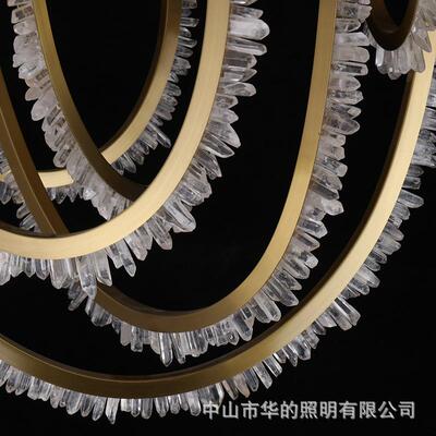 设计师水晶吸顶灯不锈钢创意主卧室灯豪华高端主卧客厅轻奢水晶灯