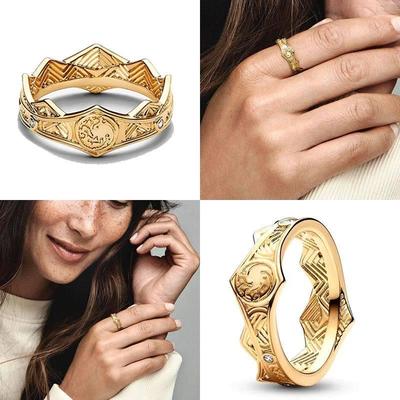 Dragon Family Crown Ring Sparkling Dragon Ring game of Thron