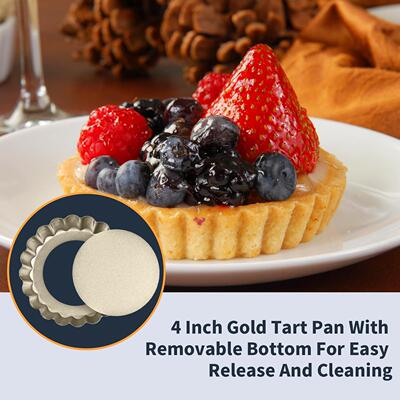 Mini Tart Pan Removable Bottom Non-Stick Tin Quiche Pies