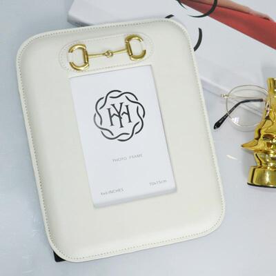 款现代新简HY-91108约皮质相框家居结的相框卧室书婚房样证板房桌