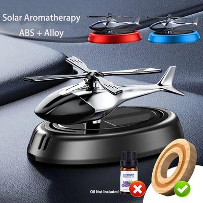 Solar Fragrance Car Air Freshener Helicopter Solar Power Rot