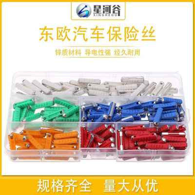 跨境货源 200PCS 鱼雷型东欧保险丝5A-25A 汽车鱼雷状保险丝盒装