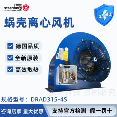 德国洛森蜗壳前倾式双进风离心风机DRAD315-4S工业设备冷却风力