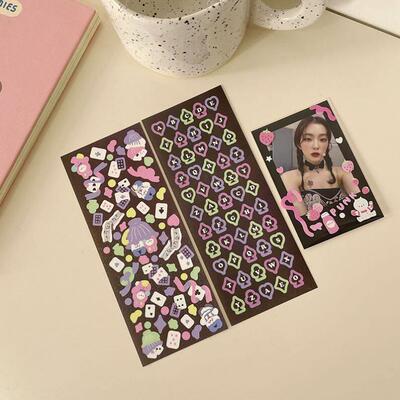 2Pc Ins Laser letter Panda Ribbon PET Stickers DIY Scrapbook