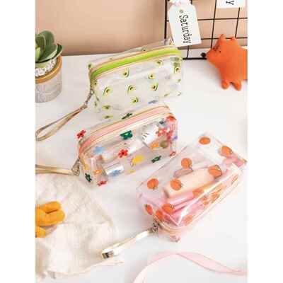 Cosmetic bag,large capacity portable transpare bag waterprof