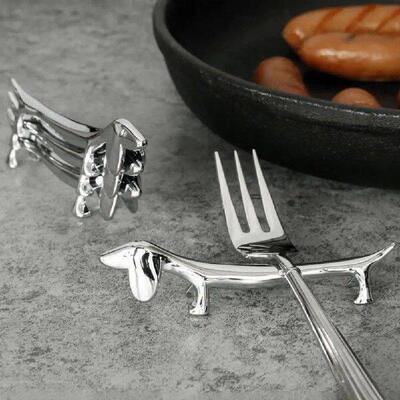 4 Pcs Cute Chopstick Holder Zinc Alloy Dachshund Chopstick