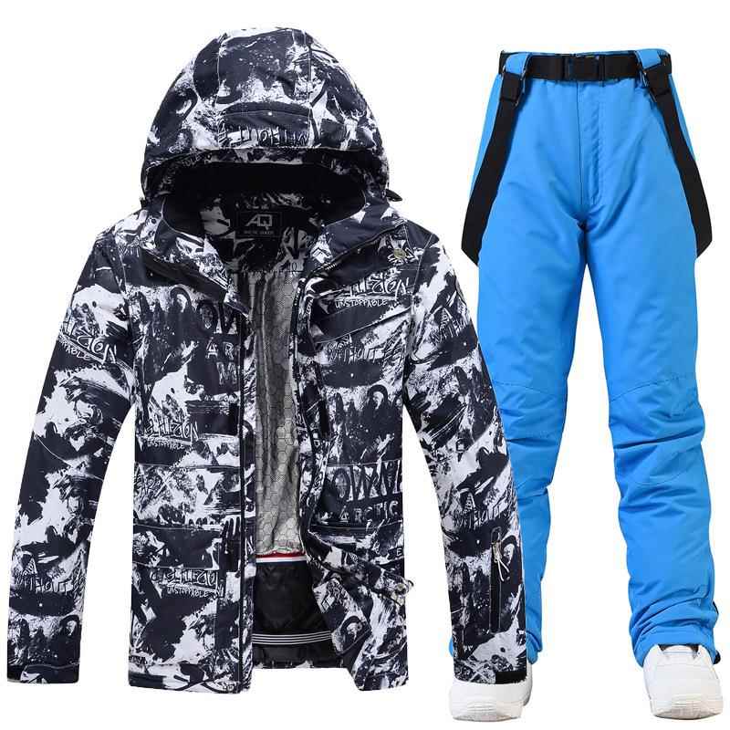 新款滑雪服套装男士冬季户外防风防泼水保暖加厚单板双板滑雪衣裤