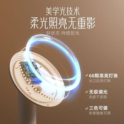 2KMW026新款家镜子化妆镜le带灯办公室面台式用发光梳妆高清补桌d