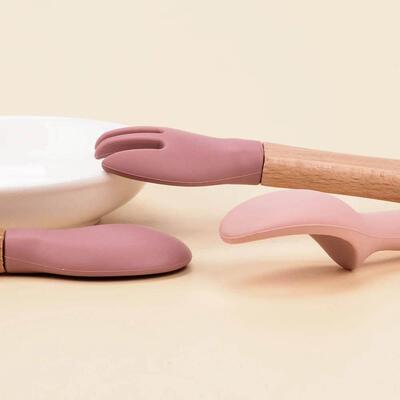 LOFCA Silicone Spoon Feeding Fork Supplies Baby Feeding Fork