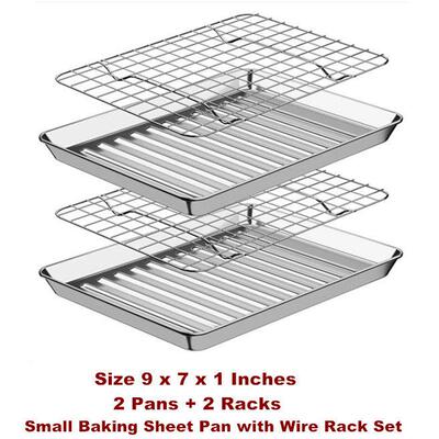 Baking Sheet Pan Wire Rack Set Cookie Sheets Cooling Racks