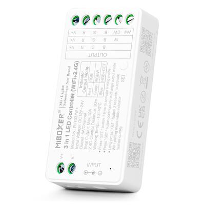 FUT037W+三合一RGBRGBWRGB+CCT灯带控制器12-24V12A