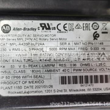 MPL-B1520U-HJ72AA伺服电机MPL-B1520U-HJ74AA
