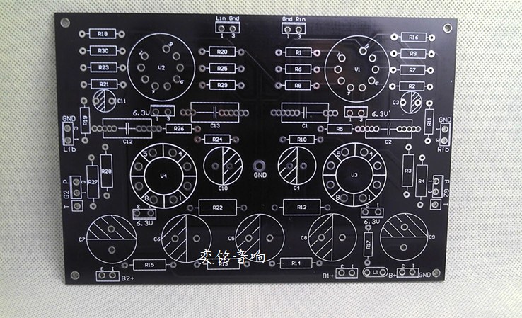 EL34+6N11 单端功放 双声道 PCB板 185mm*125*2mm