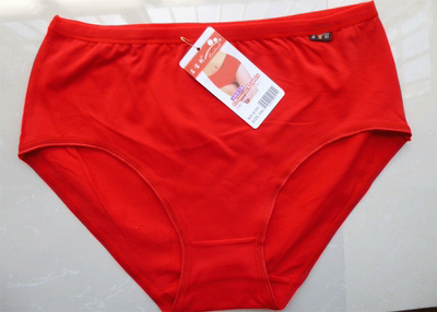 纯色大码高腰弹力棉肥婆三角裤