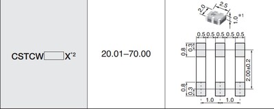 CSTCW 20M 20MHZ 20.000MHZ 贴片无源晶振 3脚 村田 MURATA SMD-3