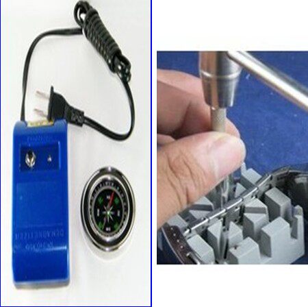 促销 手表退磁器+指南针 机械表消磁器 手表维修工具多功能校表仪