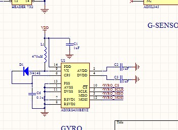 角度传感器ADXRS450原理图 ADXL345加速度传感器ADXRS450 ADXL345