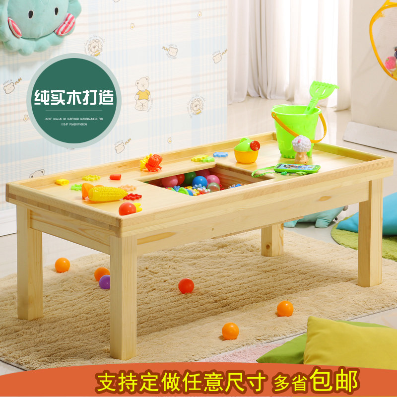 包邮实木儿童玩具桌早教学习桌乐高游戏积木桌益智创意积木游戏桌_虎窝淘