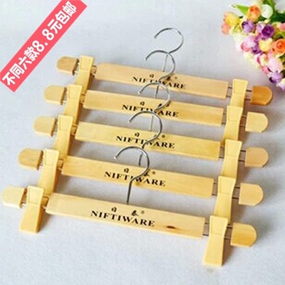 日泰实木防滑裤架晾晒裤夹裤子架强力木头衣架家用服装店衣架子