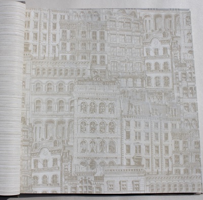 美国进口纯纸工业风格城市建筑客厅墙纸 TL32105 TL32106 TL32107