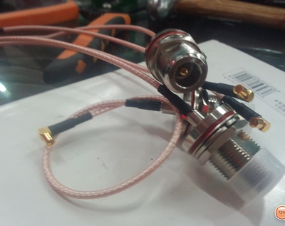 MMCXKW/NKY 射频连接线 N母带螺母垫片转MMCX母头弯的 20CM 可优