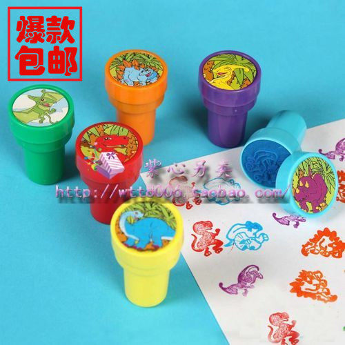 包邮日韩可爱儿童卡通印章趣味益智玩具日记印章动物恐龙塑料印章