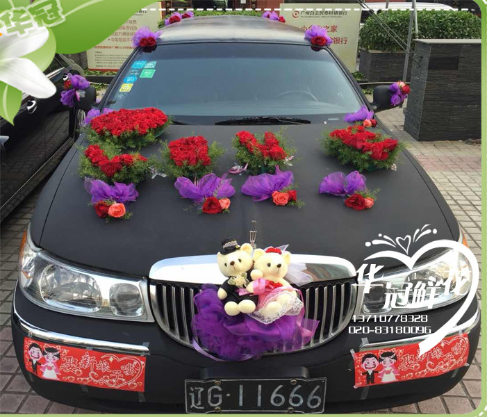 BB1092/广州花车布置/婚车布置/扎花车/婚庆布置/鲜花花车