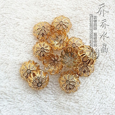 DIY饰品金色不褪色花托不掉色花片配件