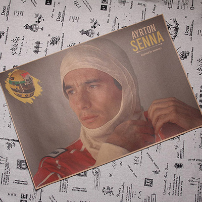 塞纳海报Senna巴西车手莲花车队F1赛车宣传画酒吧宿舍复古装饰画