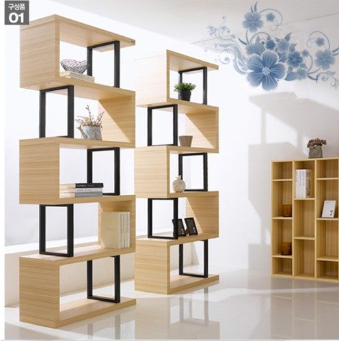 简易书架隔断屏风落地书柜置物架储物架展示架钢木书架陈列架货架_虎窝淘